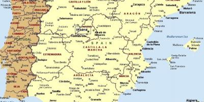 Hispaania kaart - Kaardid, Hispaania (Lõuna-Euroopas - Euroopa)